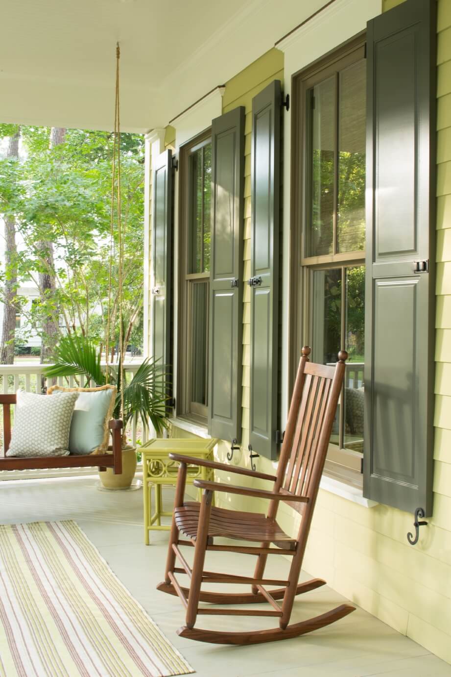 greenporchdetail_with_darkgreenshutters_and_rocker | Hunter Coatings ...